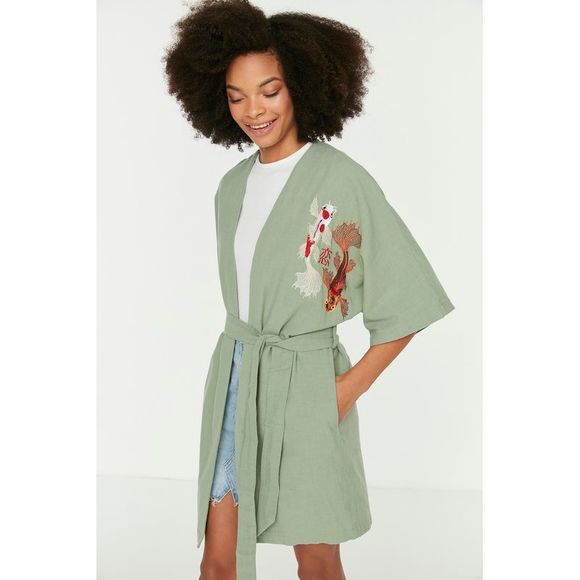 Trendyol | Kimonos & Yukatas | Nwt Trendyol Kimono Caftan Green Regular ...